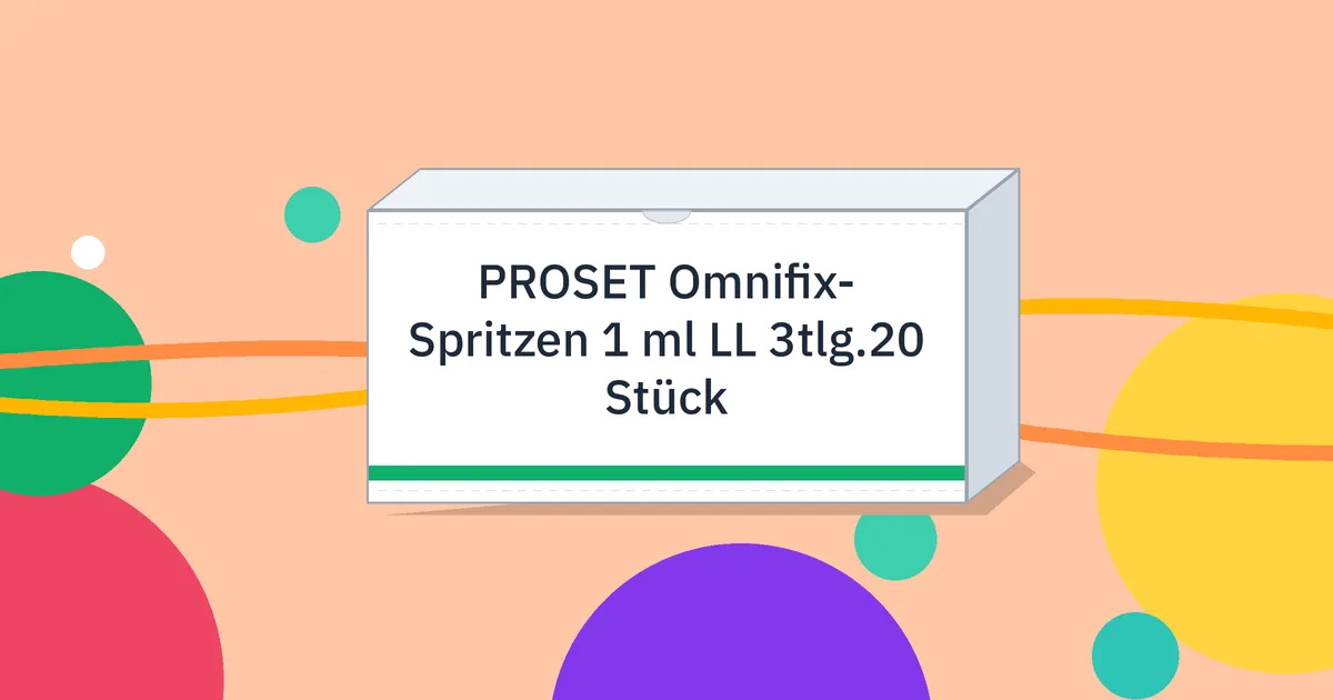 Symbolbild: Packung mit der Aufschrift PROSET Omnifix-Spritzen 1 ml LL 3tlg.20 Stück (PZN 16503766) – Verfügbarkeit und Bezug in Apotheken in Frankfurt am Main