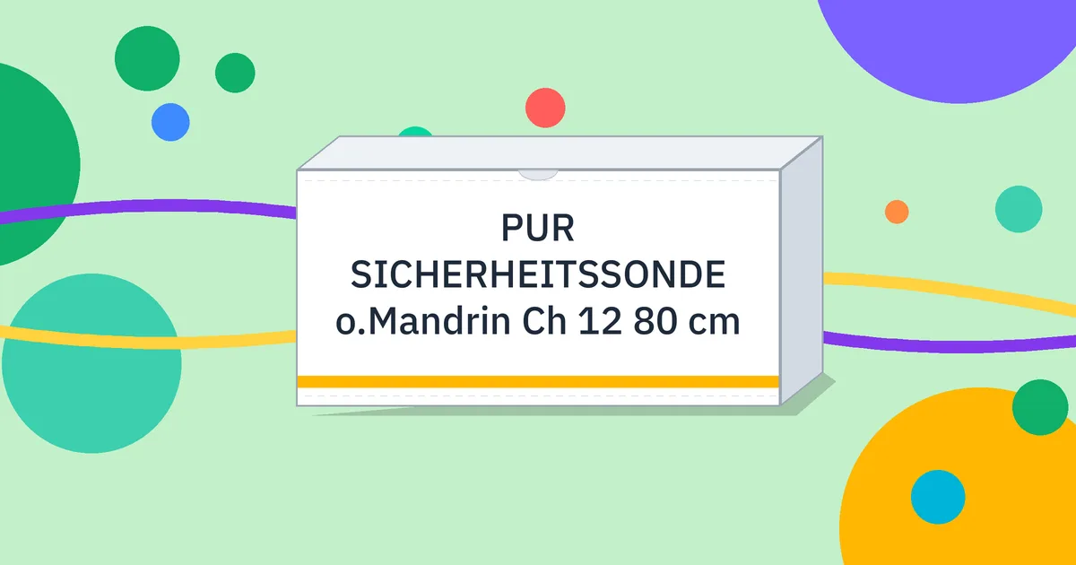 Symbolbild: Packung mit der Aufschrift PUR SICHERHEITSSONDE o.Mandrin Ch 12 80 cm (PZN 13230055) – Verfügbarkeit und Bezug in Apotheken in Frankfurt am Main