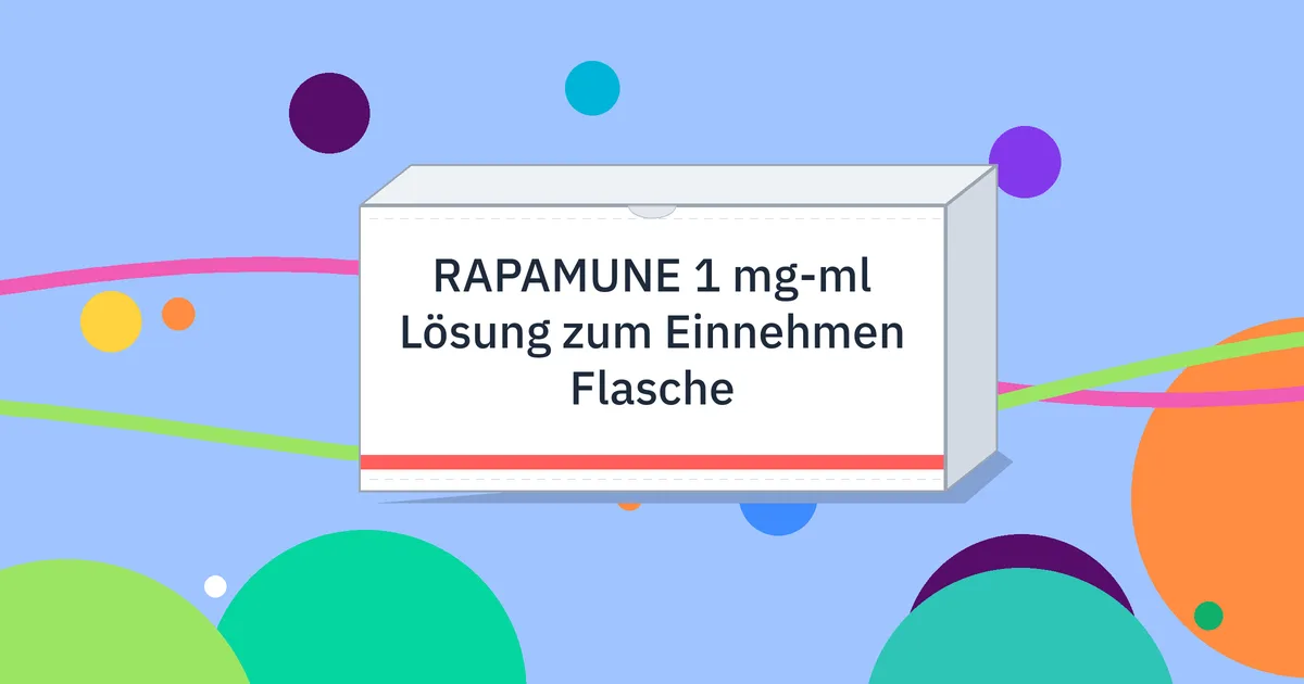 Symbolbild: Packung mit der Aufschrift RAPAMUNE 1 mg-ml Lösung zum Einnehmen Flasche (PZN 11367471) – Verfügbarkeit und Bezug in Apotheken in Frankfurt am Main