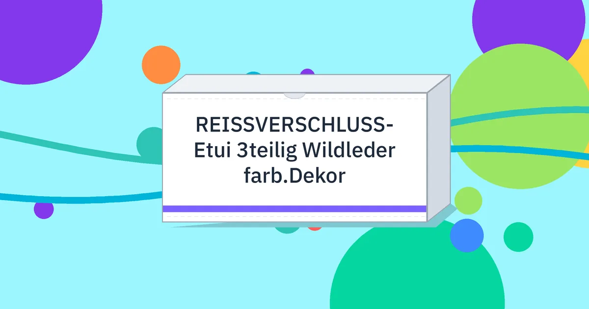 Symbolbild: Packung mit der Aufschrift REISSVERSCHLUSS-Etui 3teilig Wildleder farb.Dekor (PZN 18432823) – Verfügbarkeit und Bezug in Apotheken in Frankfurt am Main
