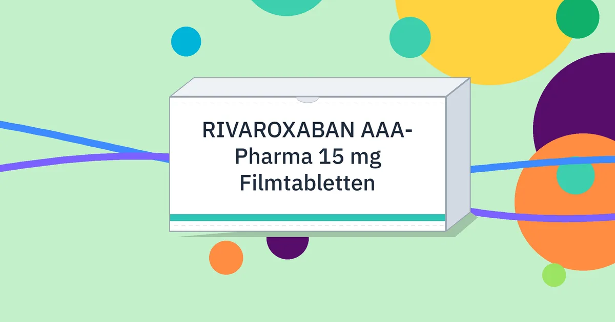 Symbolbild: Packung mit der Aufschrift RIVAROXABAN AAA-Pharma 15 mg Filmtabletten (PZN 19460359) – Verfügbarkeit und Bezug in Apotheken in Frankfurt am Main