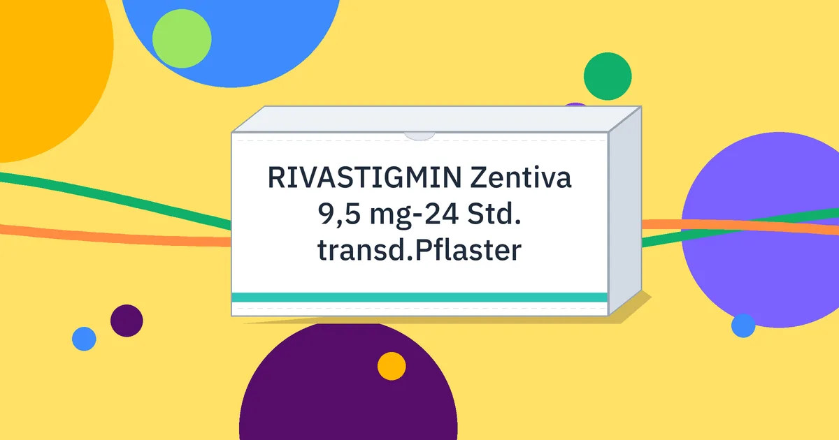 Symbolbild: Packung mit der Aufschrift RIVASTIGMIN Zentiva 9,5 mg-24 Std. transd.Pflaster (PZN 10315667) – Verfügbarkeit und Bezug in Apotheken in Frankfurt am Main