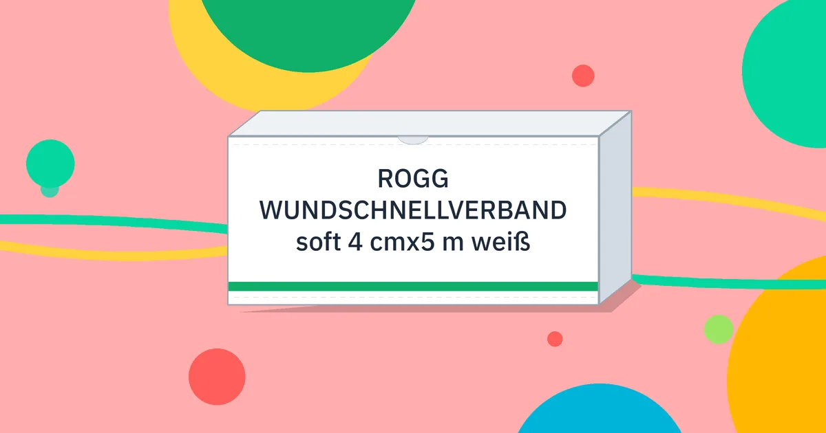 Symbolbild: Packung mit der Aufschrift ROGG WUNDSCHNELLVERBAND soft 4 cmx5 m weiß (PZN 08408841) – Verfügbarkeit und Bezug in Apotheken in Frankfurt am Main
