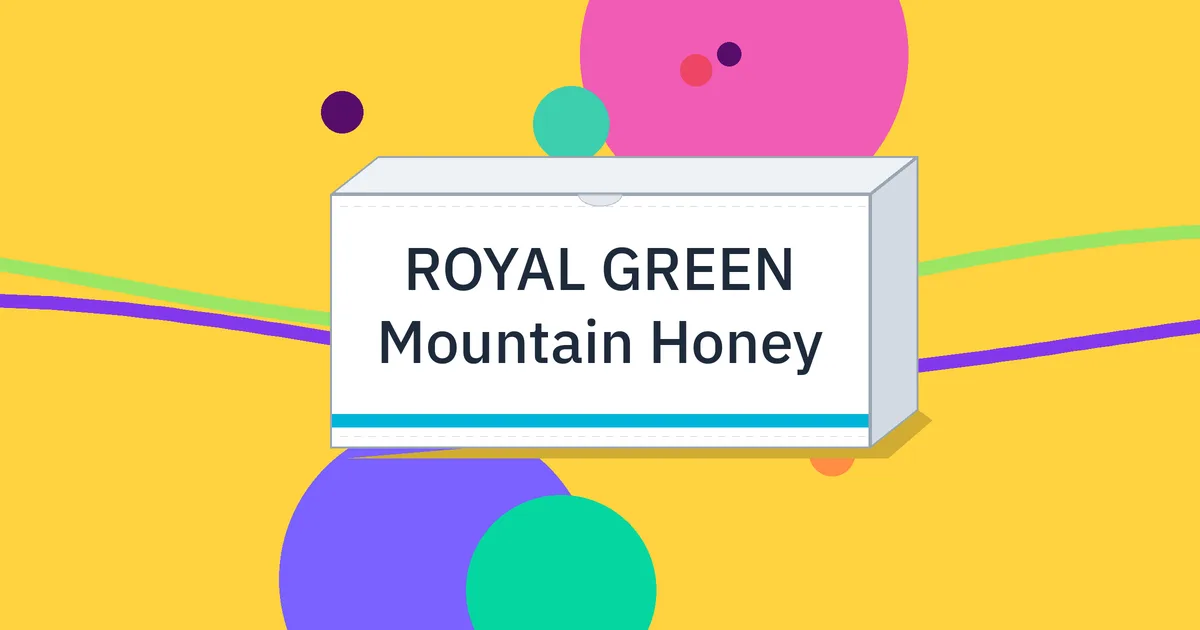 Symbolbild: Packung mit der Aufschrift ROYAL GREEN Mountain Honey (PZN 16504582) – Verfügbarkeit und Bezug in Apotheken in Frankfurt am Main