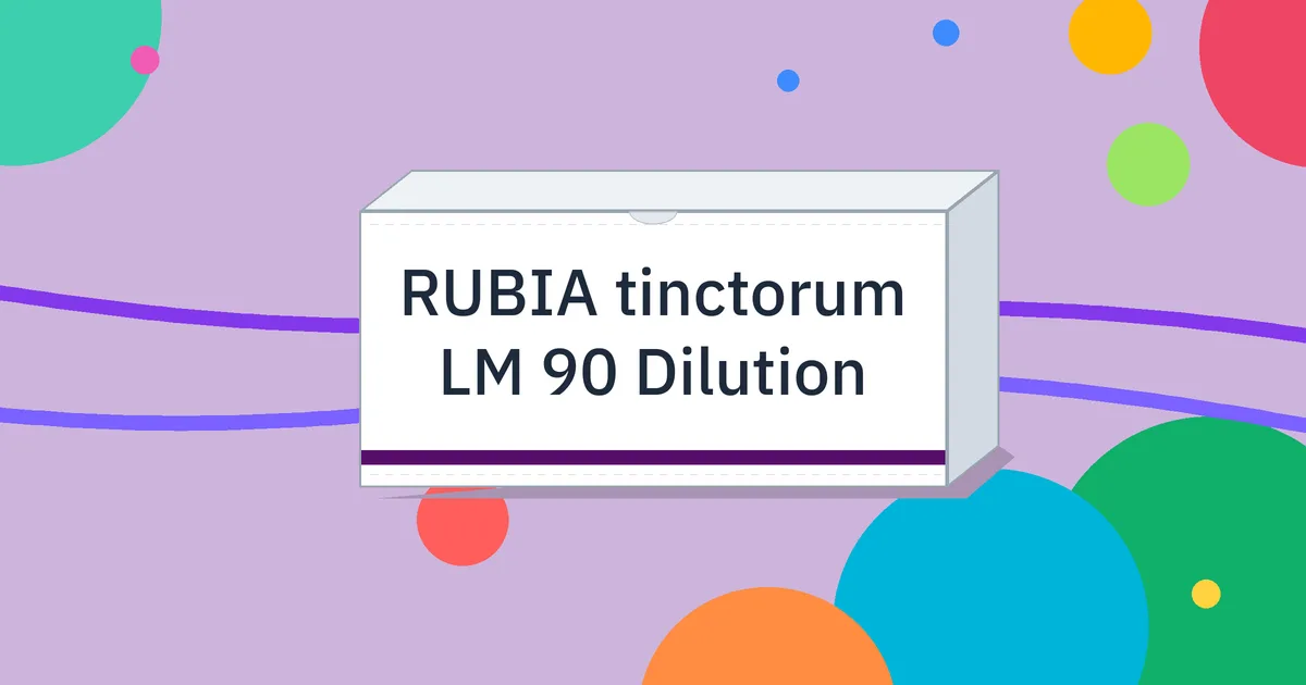 Symbolbild: Packung mit der Aufschrift RUBIA tinctorum LM 90 Dilution (PZN 13057013) – Verfügbarkeit und Bezug in Apotheken in Frankfurt am Main