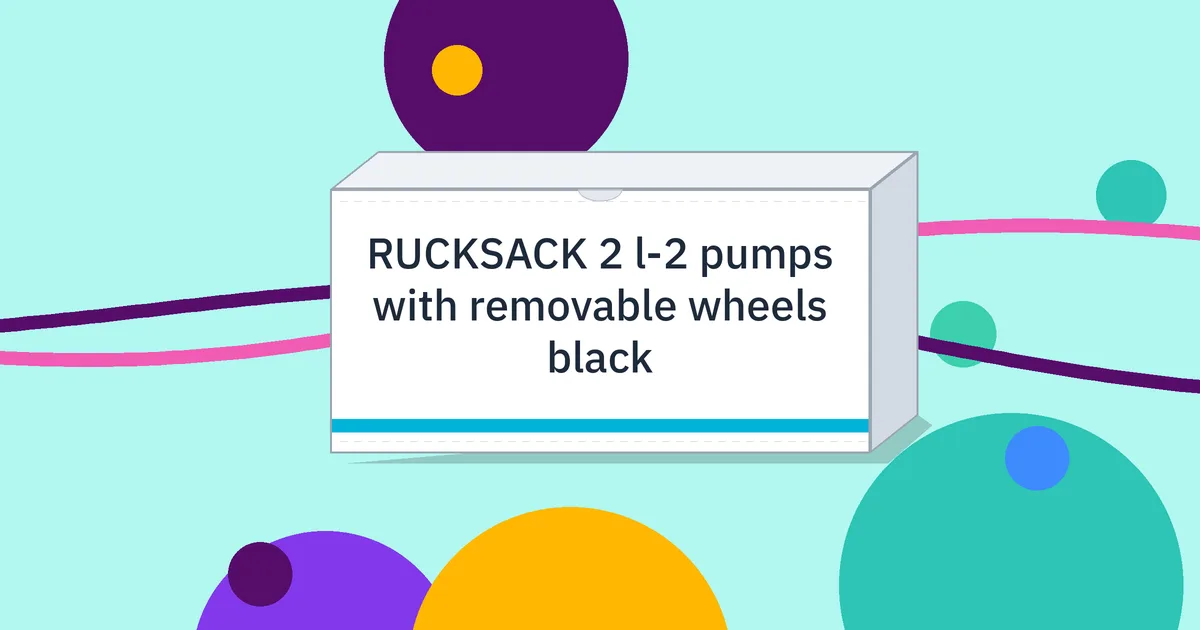 Symbolbild: Packung mit der Aufschrift RUCKSACK 2 l-2 pumps with removable wheels black (PZN 16244690) – Verfügbarkeit und Bezug in Apotheken in Frankfurt am Main