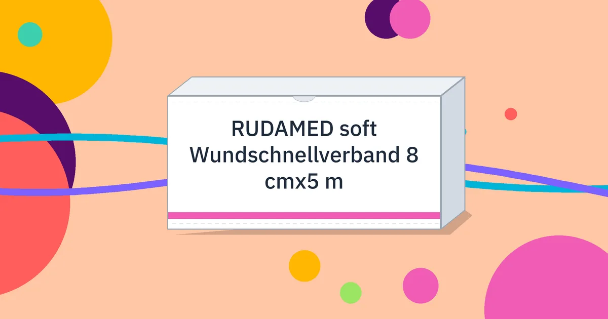 Symbolbild: Packung mit der Aufschrift RUDAMED soft Wundschnellverband 8 cmx5 m (PZN 07092896) – Verfügbarkeit und Bezug in Apotheken in Frankfurt am Main