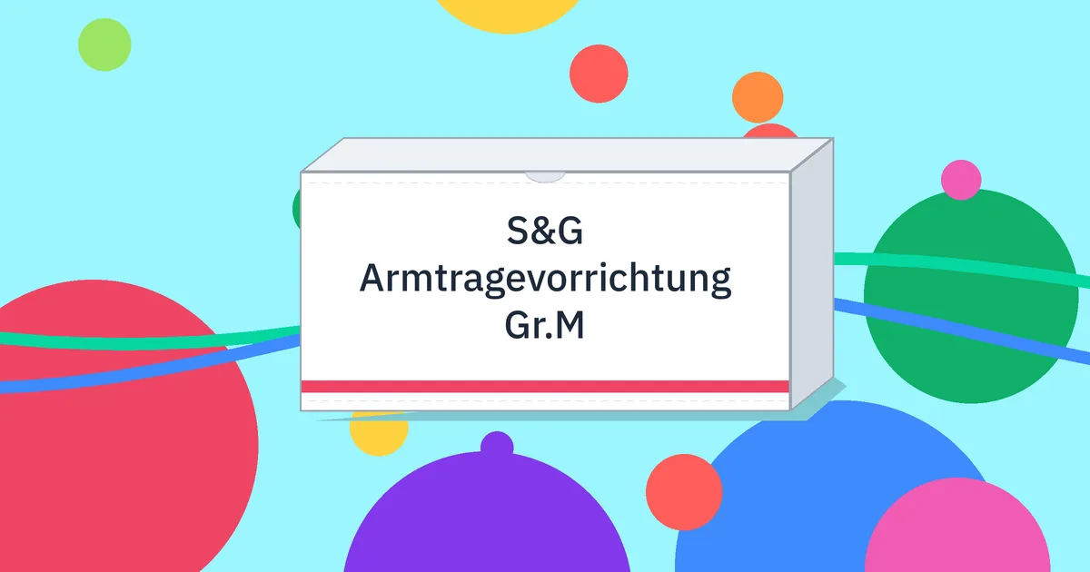 Symbolbild: Packung mit der Aufschrift S&G Armtragevorrichtung Gr.M (PZN 02789345) – Verfügbarkeit und Bezug in Apotheken in Frankfurt am Main