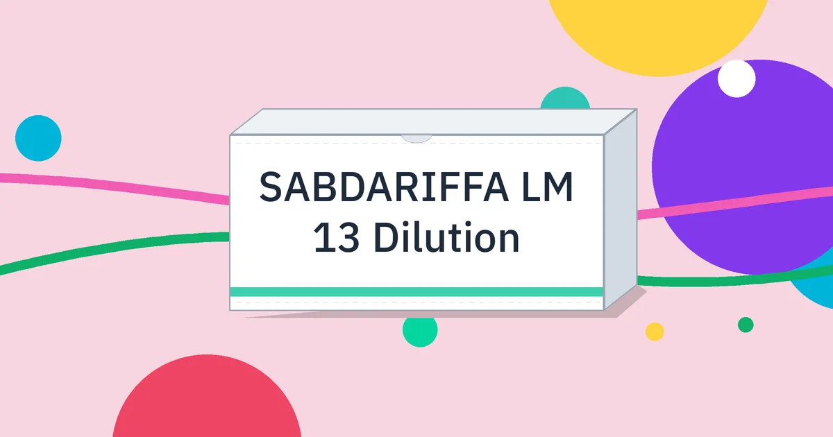 Symbolbild: Packung mit der Aufschrift SABDARIFFA LM 13 Dilution (PZN 13175439) – Verfügbarkeit und Bezug in Apotheken in Frankfurt am Main