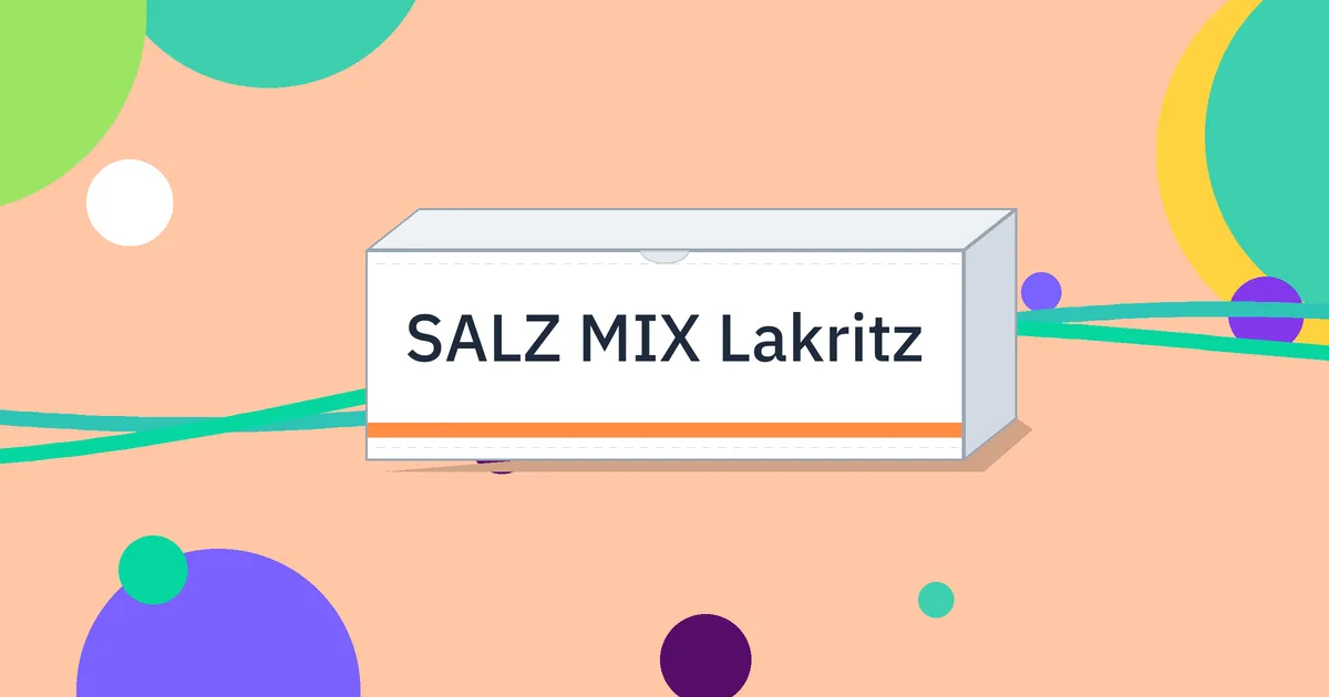 Symbolbild: Packung mit der Aufschrift SALZ MIX Lakritz (PZN 02841399) – Verfügbarkeit und Bezug in Apotheken in Frankfurt am Main