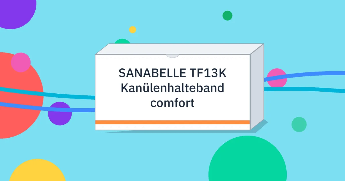 Symbolbild: Packung mit der Aufschrift SANABELLE TF13K Kanülenhalteband comfort (PZN 09304121) – Verfügbarkeit und Bezug in Apotheken in Frankfurt am Main