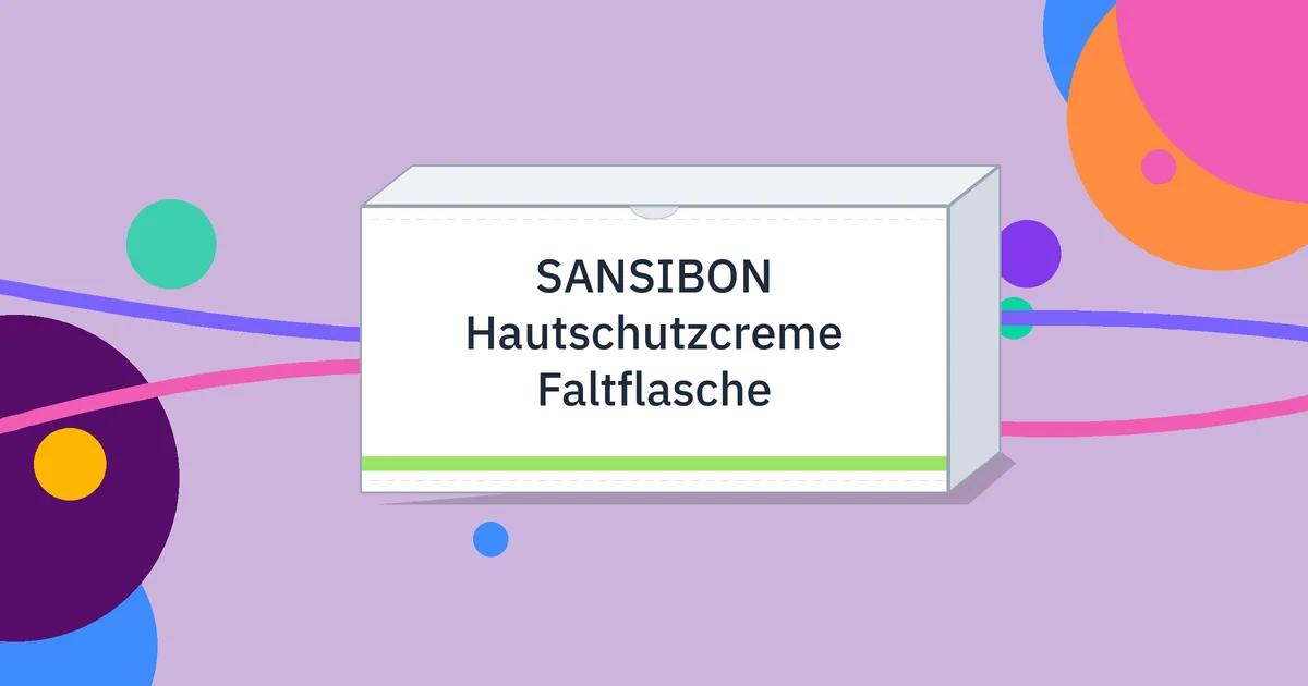 Symbolbild: Packung mit der Aufschrift SANSIBON Hautschutzcreme Faltflasche (PZN 05961655) – Verfügbarkeit und Bezug in Apotheken in Frankfurt am Main