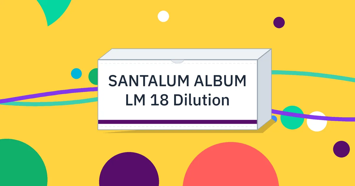 Symbolbild: Packung mit der Aufschrift SANTALUM ALBUM LM 18 Dilution (PZN 13684520) – Verfügbarkeit und Bezug in Apotheken in Frankfurt am Main