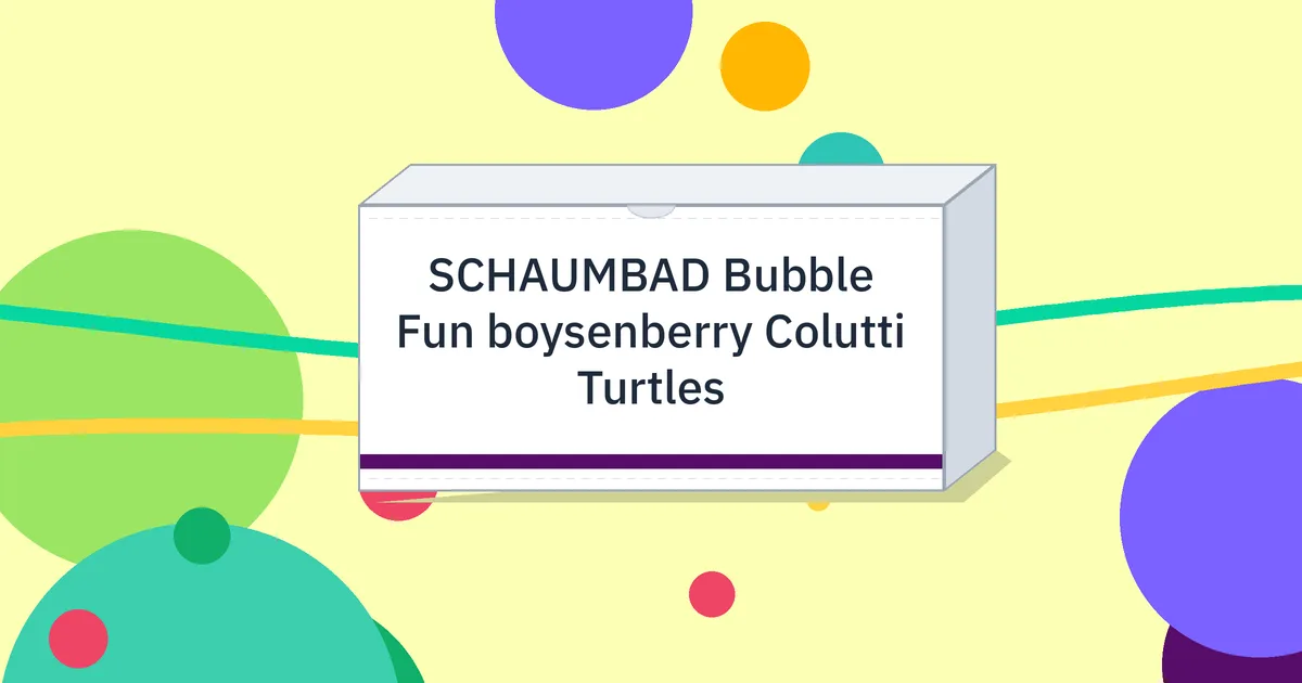 Symbolbild: Packung mit der Aufschrift SCHAUMBAD Bubble Fun boysenberry Colutti Turtles (PZN 11349361) – Verfügbarkeit und Bezug in Apotheken in Frankfurt am Main