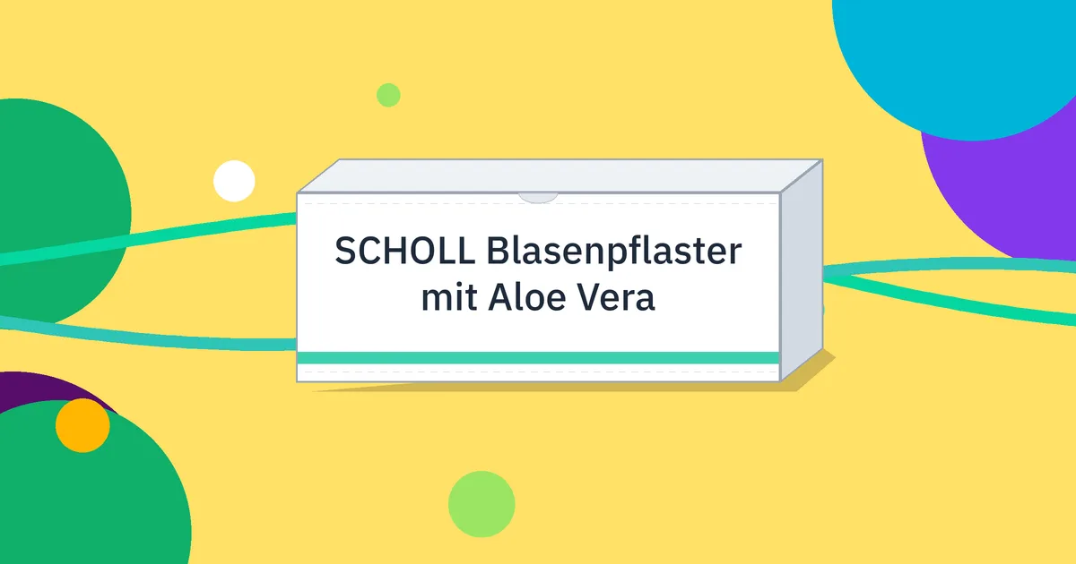 Symbolbild: Packung mit der Aufschrift SCHOLL Blasenpflaster mit Aloe Vera (PZN 20614081) – Verfügbarkeit und Bezug in Apotheken in Frankfurt am Main