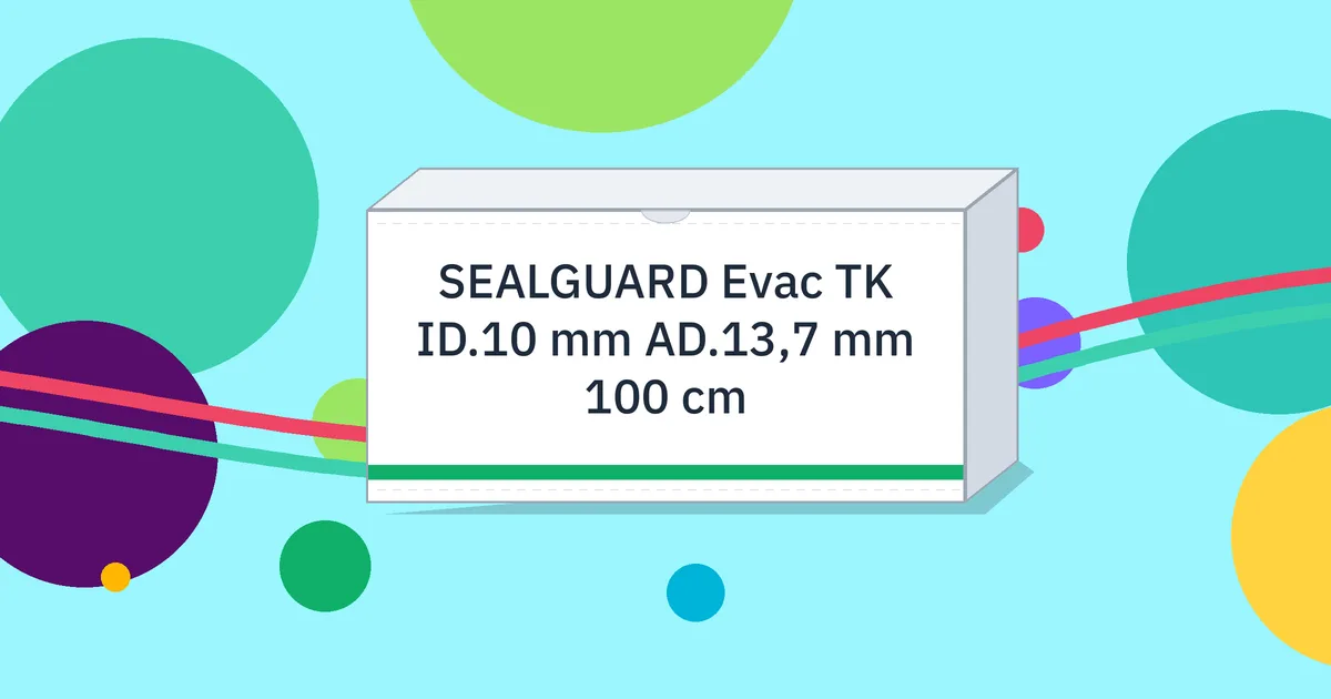 Symbolbild: Packung mit der Aufschrift SEALGUARD Evac TK ID.10 mm AD.13,7 mm 100 cm (PZN 06792947) – Verfügbarkeit und Bezug in Apotheken in Frankfurt am Main