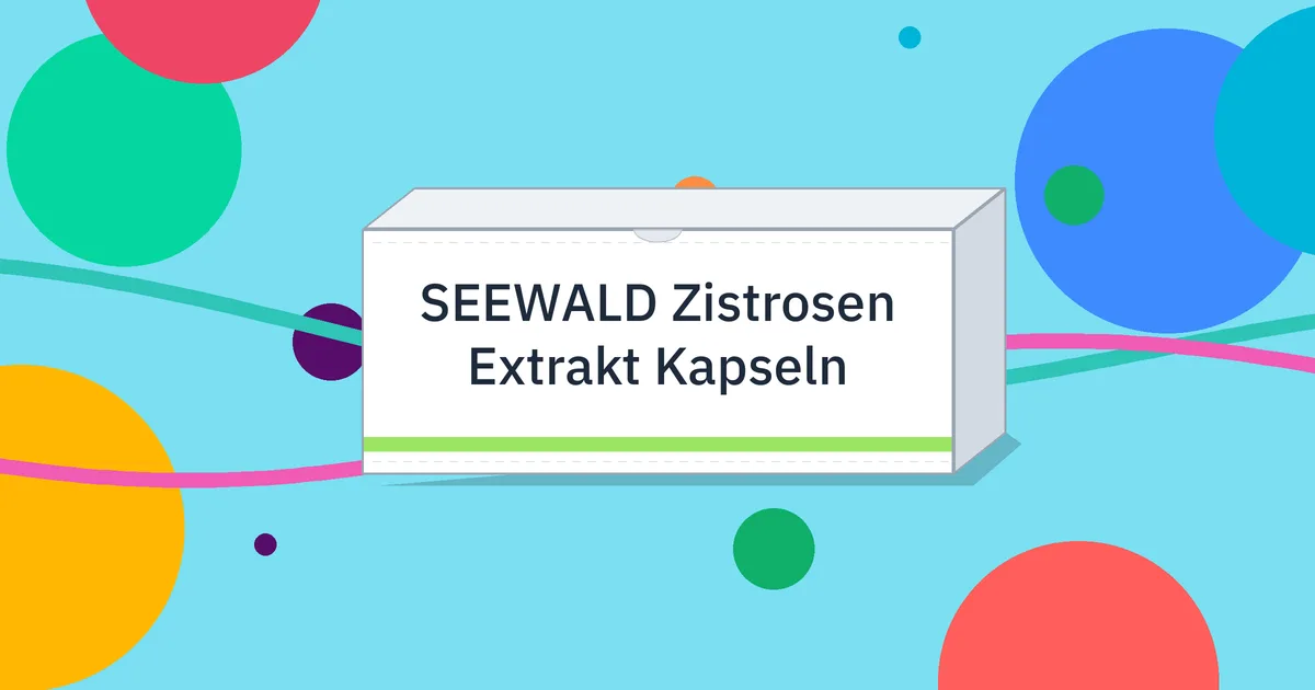 Symbolbild: Packung mit der Aufschrift SEEWALD Zistrosen Extrakt Kapseln (PZN 19546641) – Verfügbarkeit und Bezug in Apotheken in Frankfurt am Main
