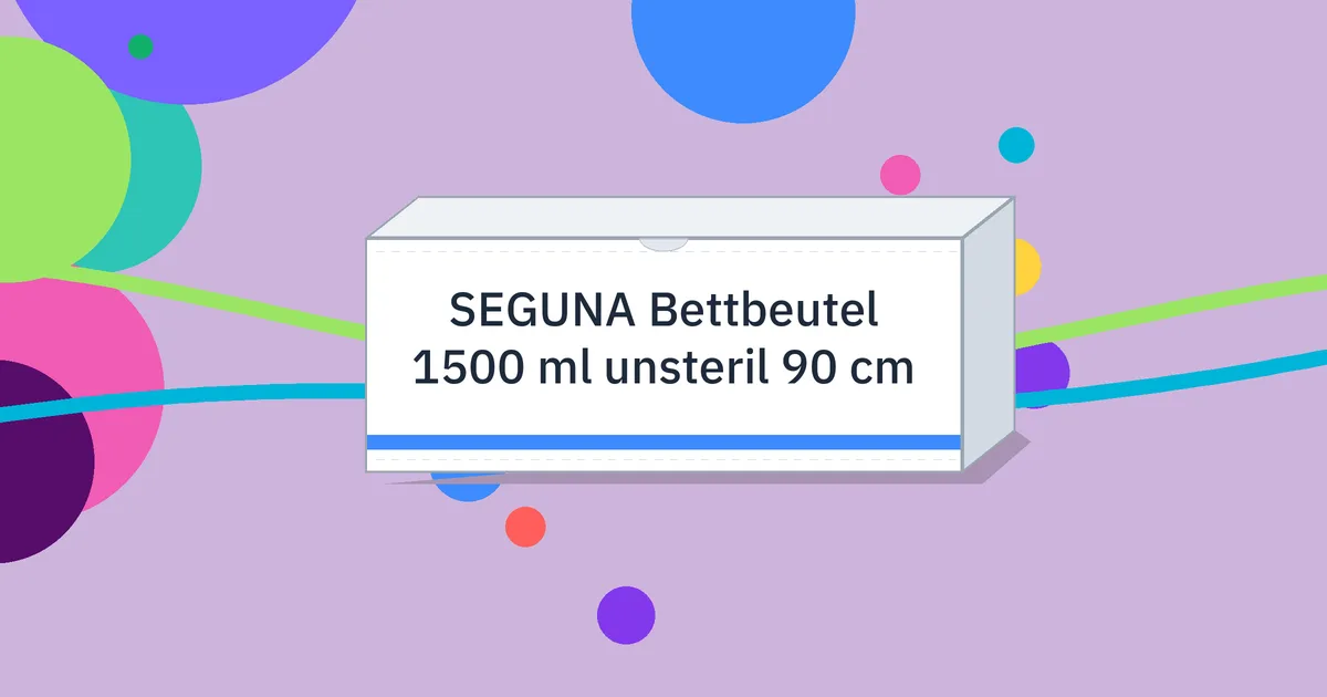 Symbolbild: Packung mit der Aufschrift SEGUNA Bettbeutel 1500 ml unsteril 90 cm (PZN 14312849) – Verfügbarkeit und Bezug in Apotheken in Frankfurt am Main