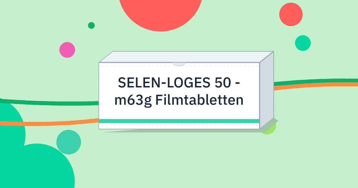 Symbolbild: Packung mit der Aufschrift SELEN-LOGES 50 -m63g Filmtabletten (PZN 17150212) – Verfügbarkeit und Bezug in Apotheken in Frankfurt am Main