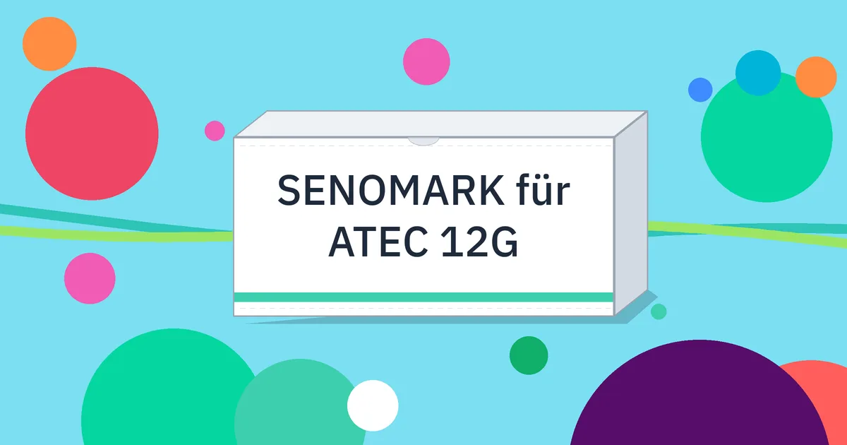 Symbolbild: Packung mit der Aufschrift SENOMARK für ATEC 12G (PZN 03562388) – Verfügbarkeit und Bezug in Apotheken in Frankfurt am Main
