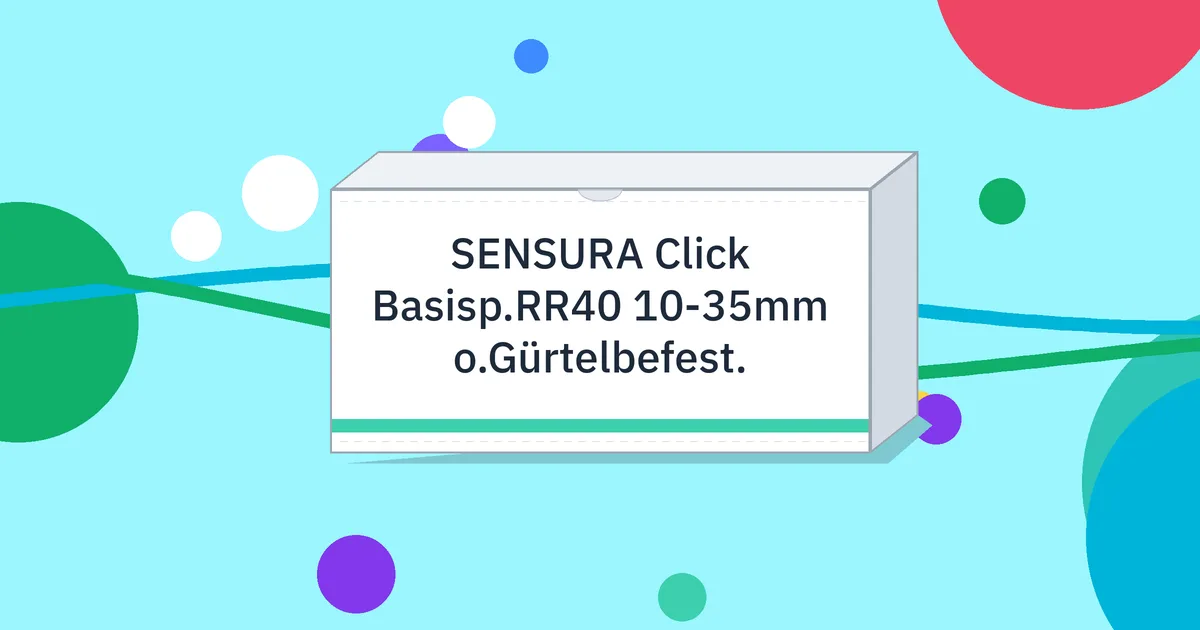 Symbolbild: Packung mit der Aufschrift SENSURA Click Basisp.RR40 10-35mm o.Gürtelbefest. (PZN 05917424) – Verfügbarkeit und Bezug in Apotheken in Frankfurt am Main