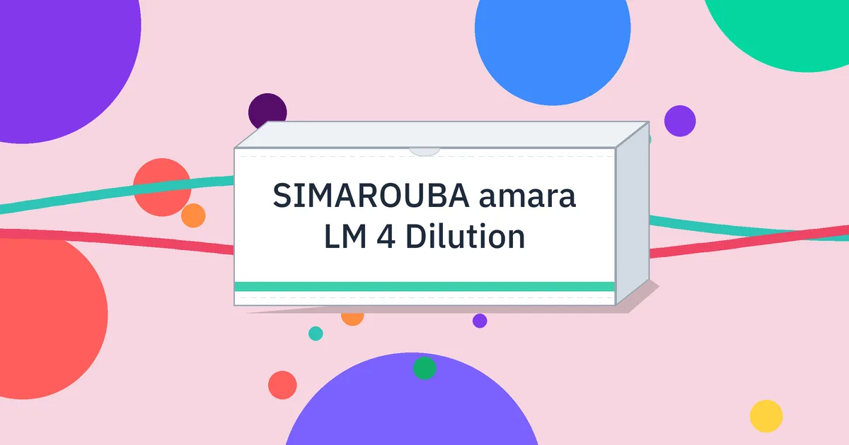 Symbolbild: Packung mit der Aufschrift SIMAROUBA amara LM 4 Dilution (PZN 13679789) – Verfügbarkeit und Bezug in Apotheken in Frankfurt am Main