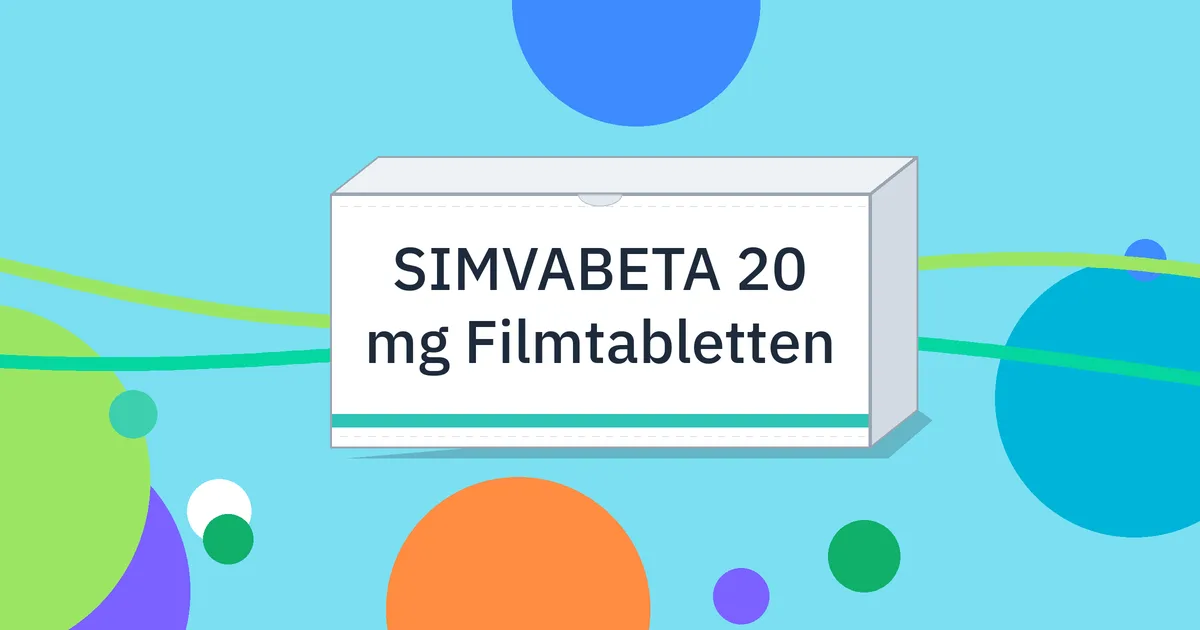 Symbolbild: Packung mit der Aufschrift SIMVABETA 20 mg Filmtabletten (PZN 03241141) – Verfügbarkeit und Bezug in Apotheken in Frankfurt am Main
