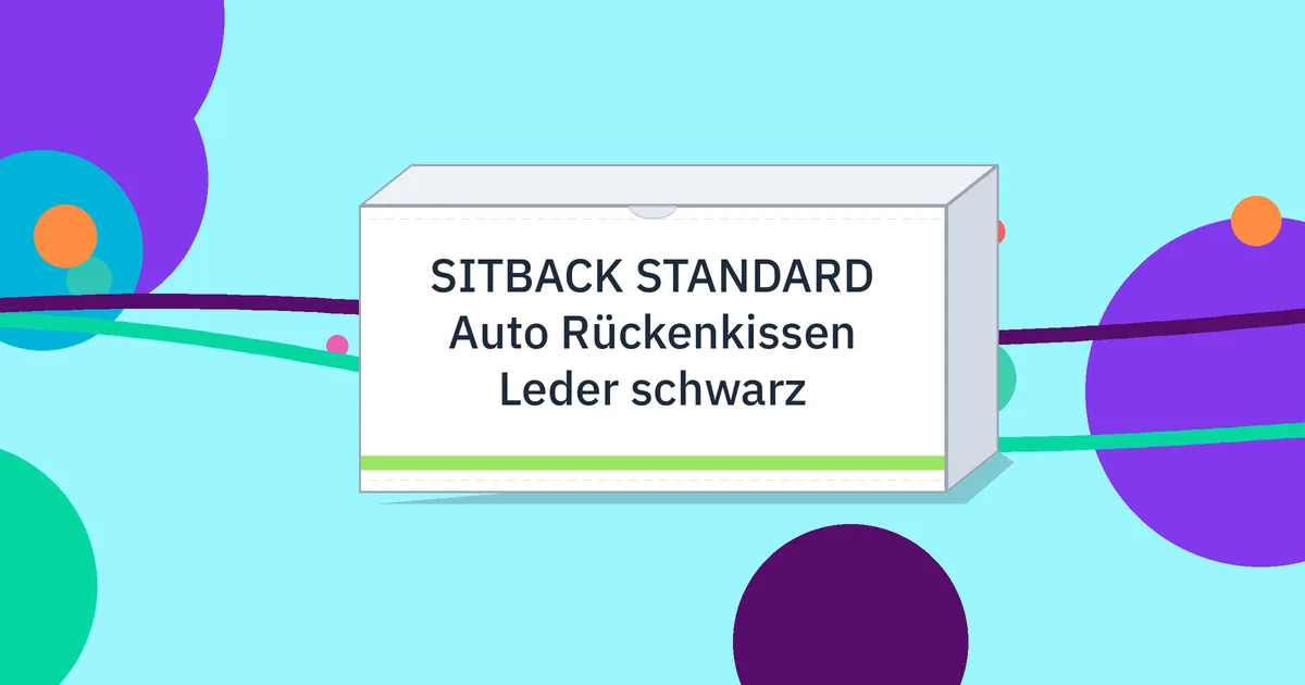 Symbolbild: Packung mit der Aufschrift SITBACK STANDARD Auto Rückenkissen Leder schwarz (PZN 16860207) – Verfügbarkeit und Bezug in Apotheken in Frankfurt am Main