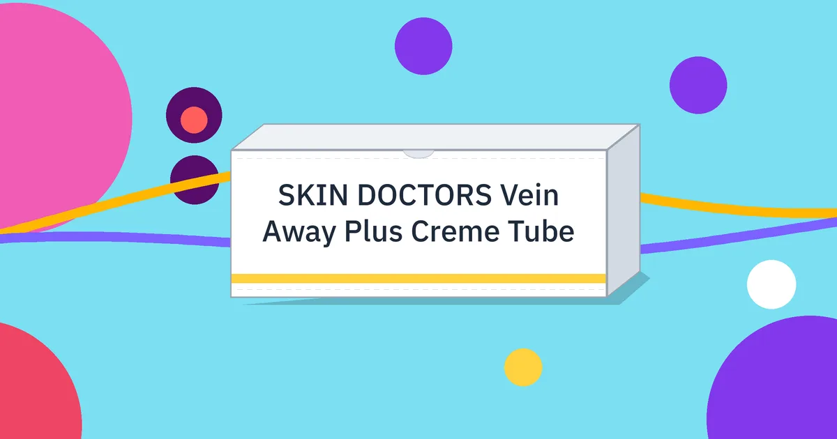 Symbolbild: Packung mit der Aufschrift SKIN DOCTORS Vein Away Plus Creme Tube (PZN 03553662) – Verfügbarkeit und Bezug in Apotheken in Frankfurt am Main