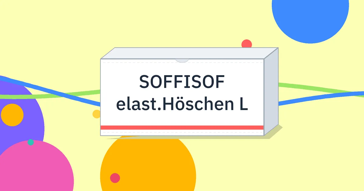 Symbolbild: Packung mit der Aufschrift SOFFISOF elast.Höschen L (PZN 11659096) – Verfügbarkeit und Bezug in Apotheken in Frankfurt am Main