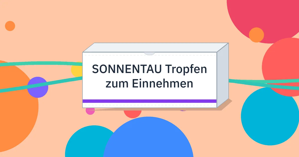 Symbolbild: Packung mit der Aufschrift SONNENTAU Tropfen zum Einnehmen (PZN 11366046) – Verfügbarkeit und Bezug in Apotheken in Frankfurt am Main