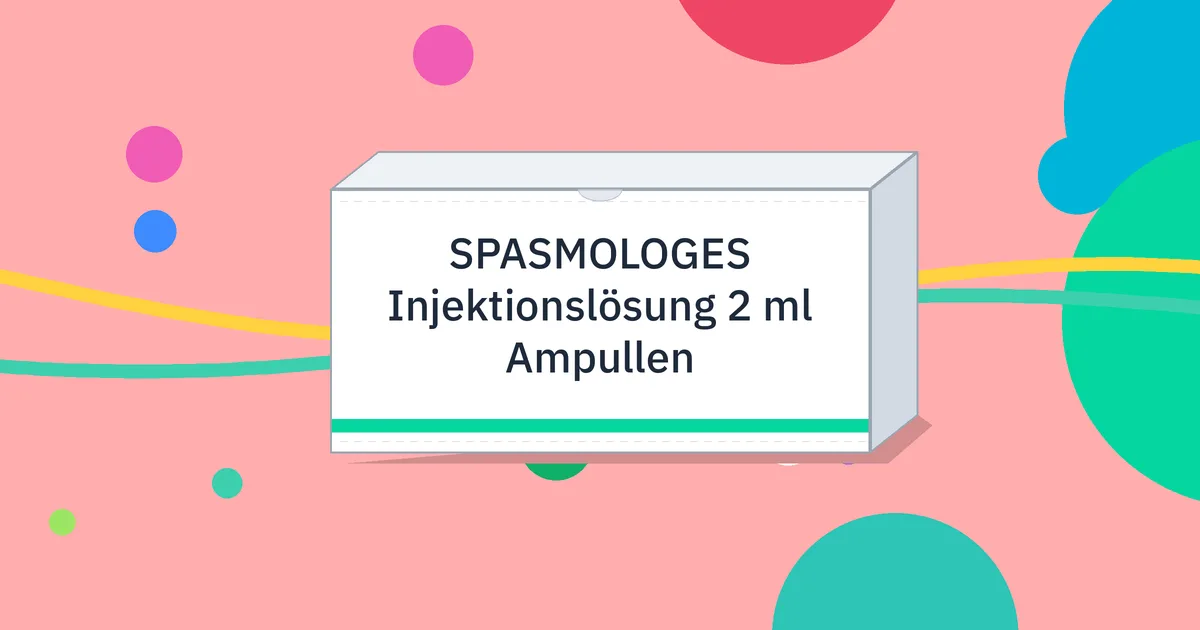 Symbolbild: Packung mit der Aufschrift SPASMOLOGES Injektionslösung 2 ml Ampullen (PZN 11732278) – Verfügbarkeit und Bezug in Apotheken in Frankfurt am Main