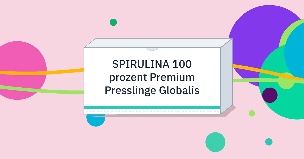 Symbolbild: Packung mit der Aufschrift SPIRULINA 100 prozent Premium Presslinge Globalis (PZN 07028504) – Verfügbarkeit und Bezug in Apotheken in Frankfurt am Main