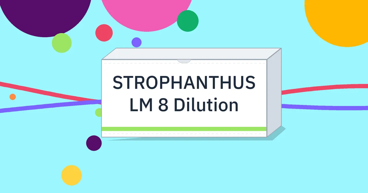 Symbolbild: Packung mit der Aufschrift STROPHANTHUS LM 8 Dilution (PZN 13204810) – Verfügbarkeit und Bezug in Apotheken in Frankfurt am Main