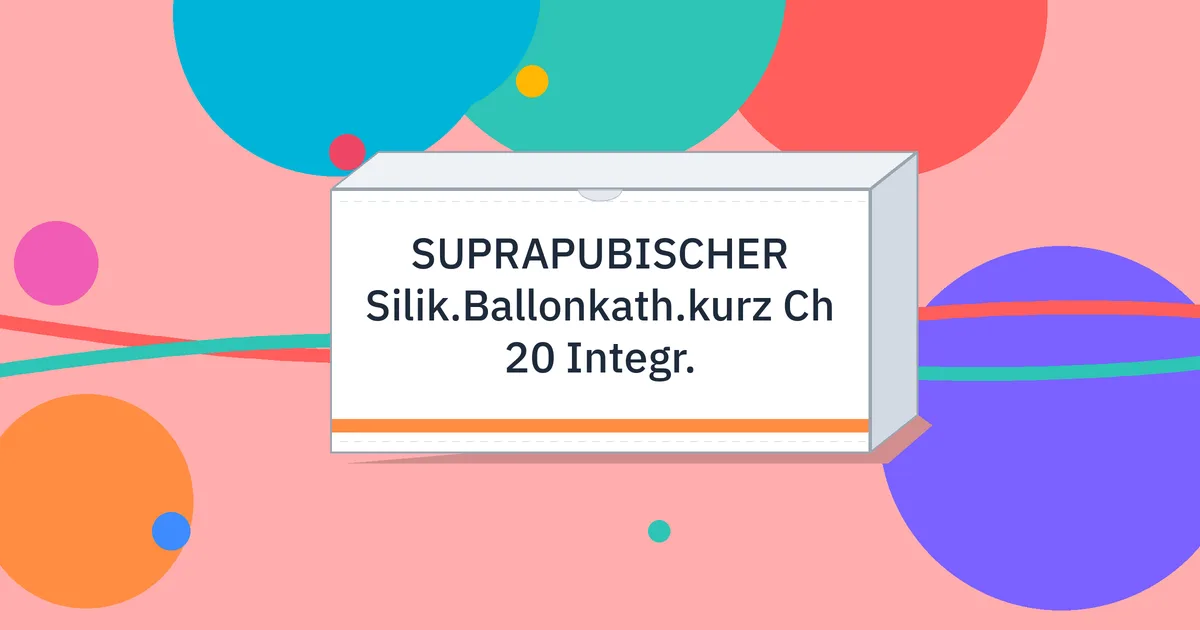 Symbolbild: Packung mit der Aufschrift SUPRAPUBISCHER Silik.Ballonkath.kurz Ch 20 Integr. (PZN 01152924) – Verfügbarkeit und Bezug in Apotheken in Frankfurt am Main