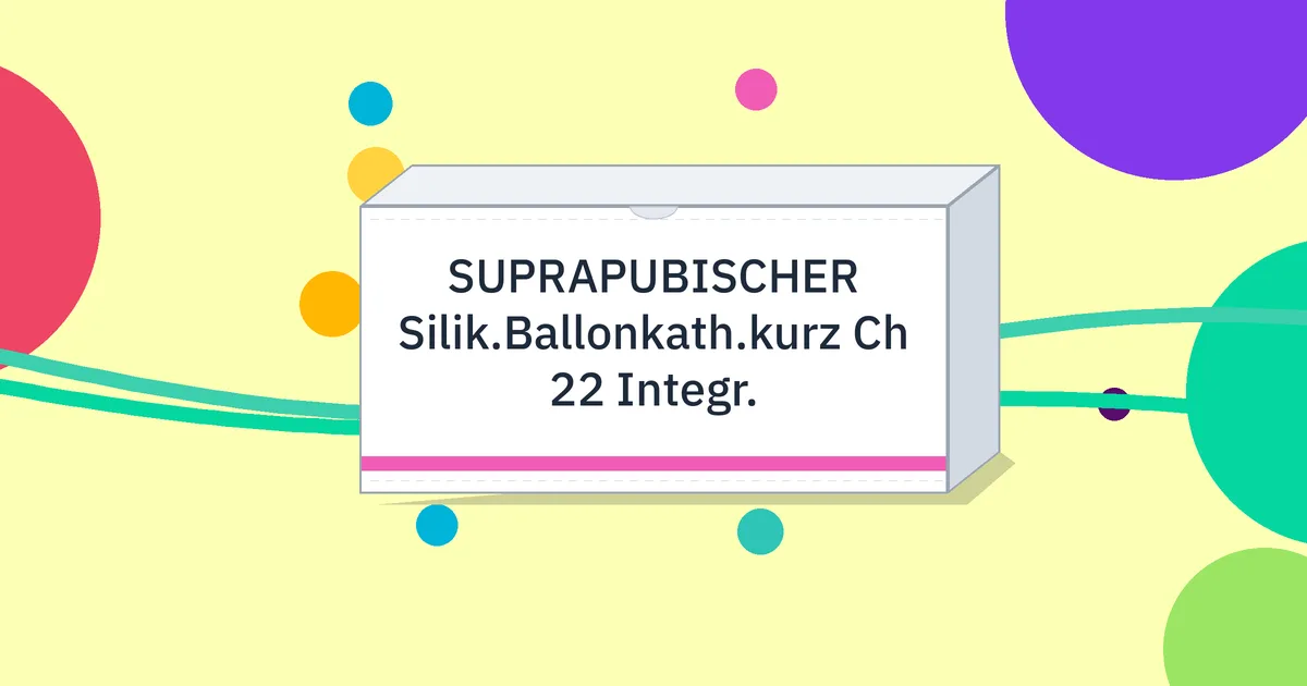 Symbolbild: Packung mit der Aufschrift SUPRAPUBISCHER Silik.Ballonkath.kurz Ch 22 Integr. (PZN 01152947) – Verfügbarkeit und Bezug in Apotheken in Frankfurt am Main
