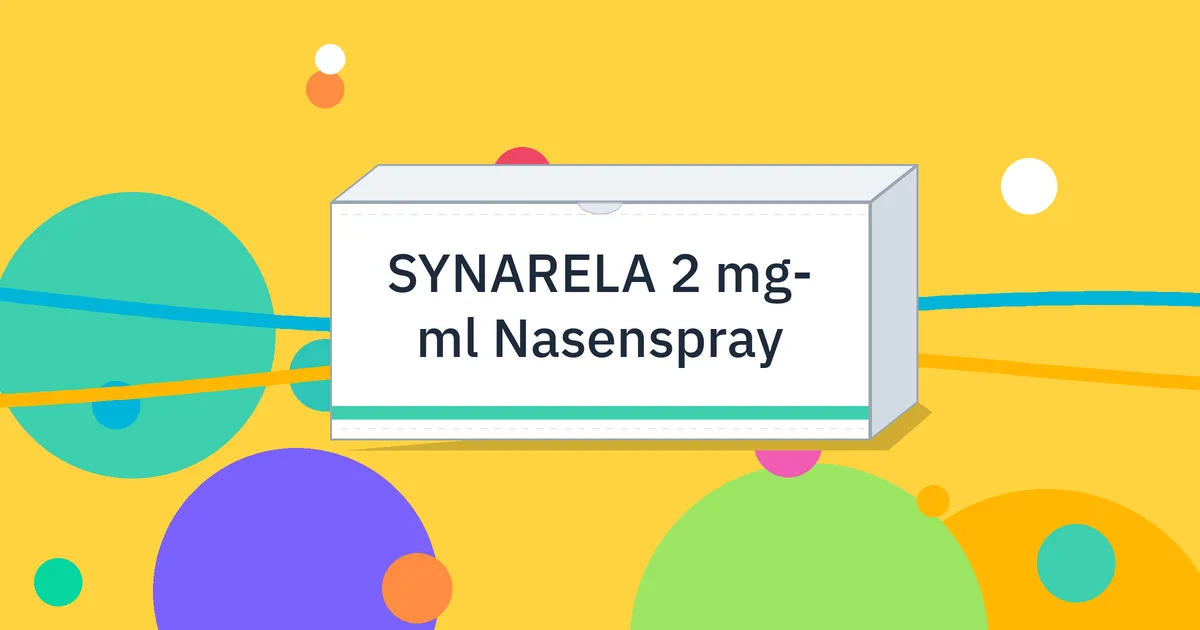 Symbolbild: Packung mit der Aufschrift SYNARELA 2 mg-ml Nasenspray (PZN 01605840) – Verfügbarkeit und Bezug in Apotheken in Frankfurt am Main
