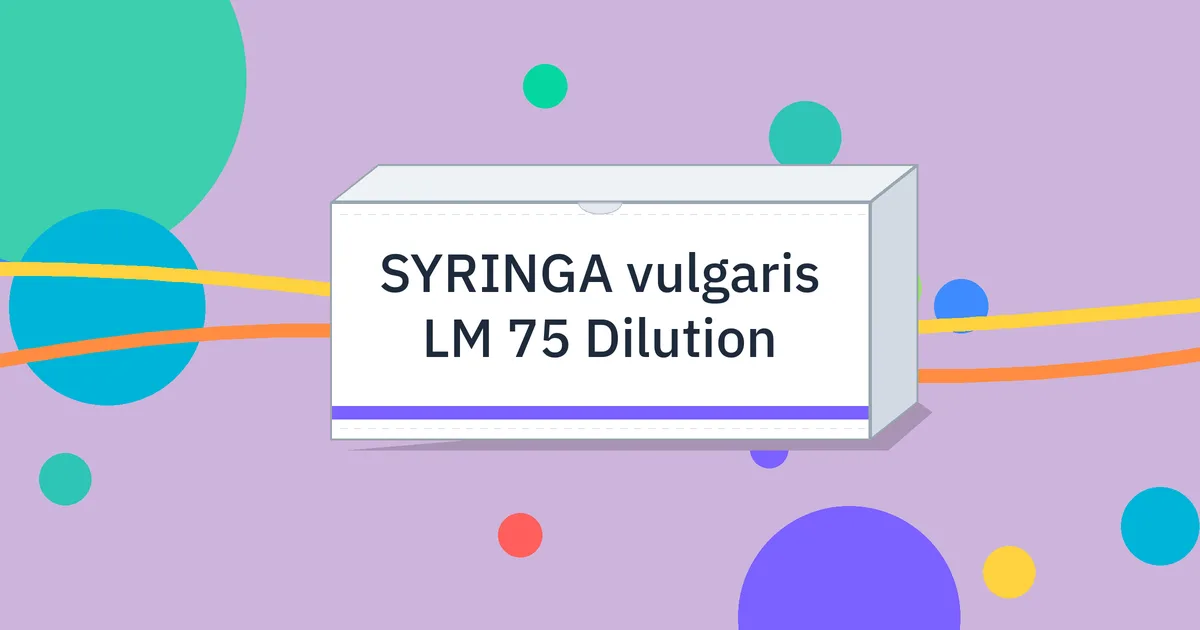 Symbolbild: Packung mit der Aufschrift SYRINGA vulgaris LM 75 Dilution (PZN 13686039) – Verfügbarkeit und Bezug in Apotheken in Frankfurt am Main