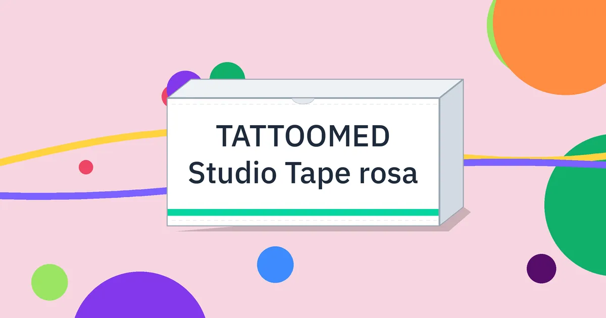 Symbolbild: Packung mit der Aufschrift TATTOOMED Studio Tape rosa (PZN 19291425) – Verfügbarkeit und Bezug in Apotheken in Frankfurt am Main