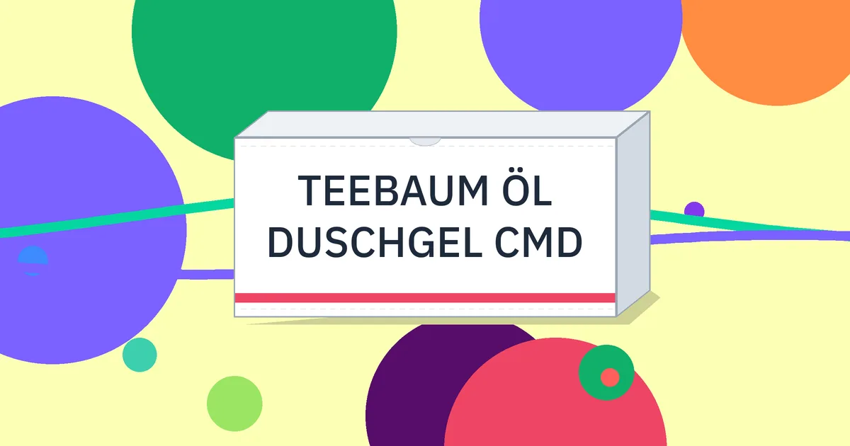 Symbolbild: Packung mit der Aufschrift TEEBAUM ÖL DUSCHGEL CMD (PZN 09946799) – Verfügbarkeit und Bezug in Apotheken in Frankfurt am Main