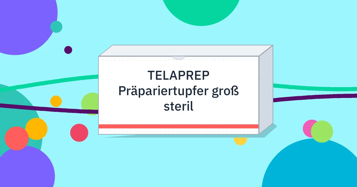 Symbolbild: Packung mit der Aufschrift TELAPREP Präpariertupfer groß steril (PZN 03545361) – Verfügbarkeit und Bezug in Apotheken in Frankfurt am Main