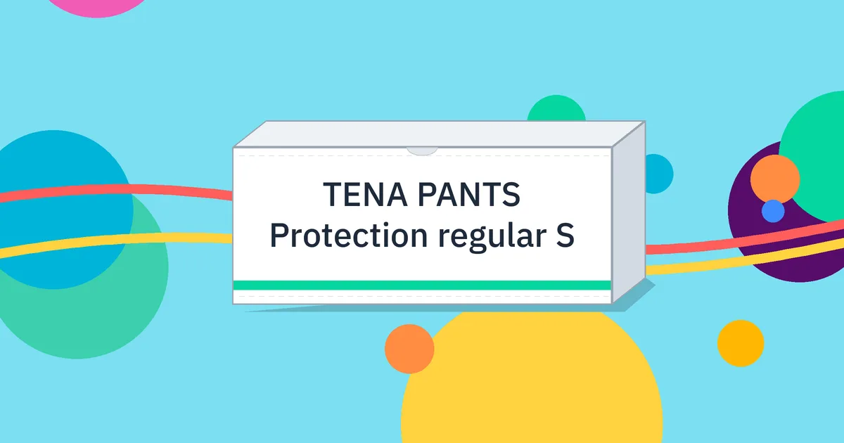 Symbolbild: Packung mit der Aufschrift TENA PANTS Protection regular S (PZN 19297037) – Verfügbarkeit und Bezug in Apotheken in Frankfurt am Main