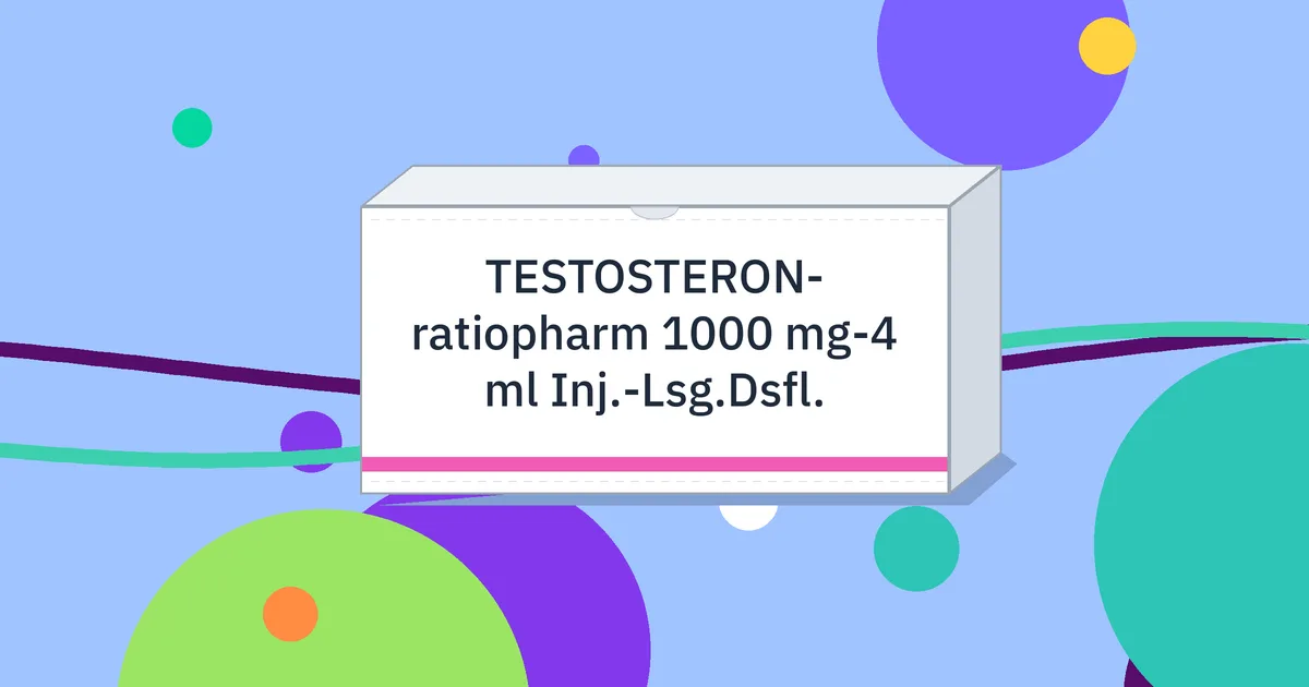 Symbolbild: Packung mit der Aufschrift TESTOSTERON-ratiopharm 1000 mg-4 ml Inj.-Lsg.Dsfl. (PZN 18337467) – Verfügbarkeit und Bezug in Apotheken in Frankfurt am Main