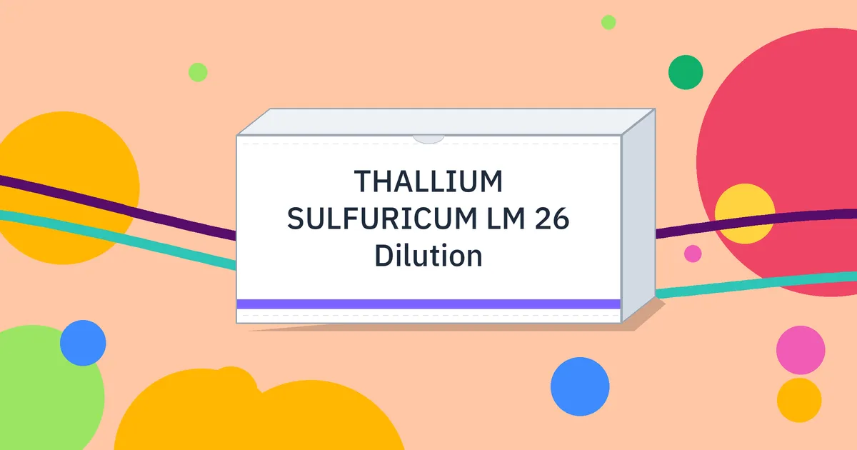 Symbolbild: Packung mit der Aufschrift THALLIUM SULFURICUM LM 26 Dilution (PZN 13219007) – Verfügbarkeit und Bezug in Apotheken in Frankfurt am Main