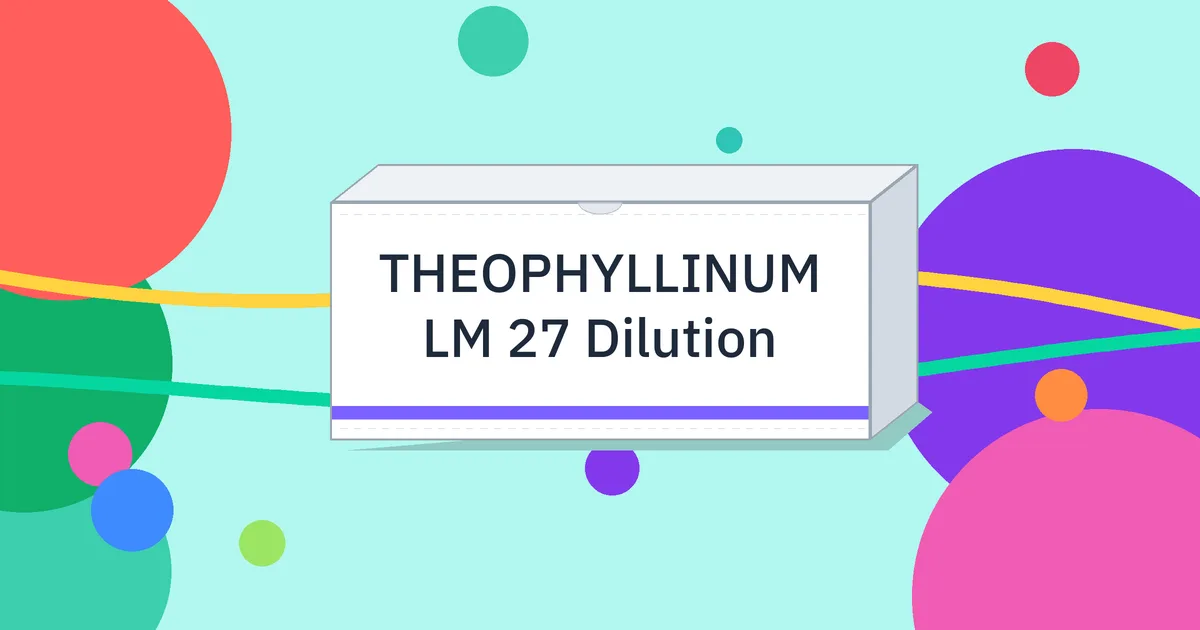 Symbolbild: Packung mit der Aufschrift THEOPHYLLINUM LM 27 Dilution (PZN 13220418) – Verfügbarkeit und Bezug in Apotheken in Frankfurt am Main