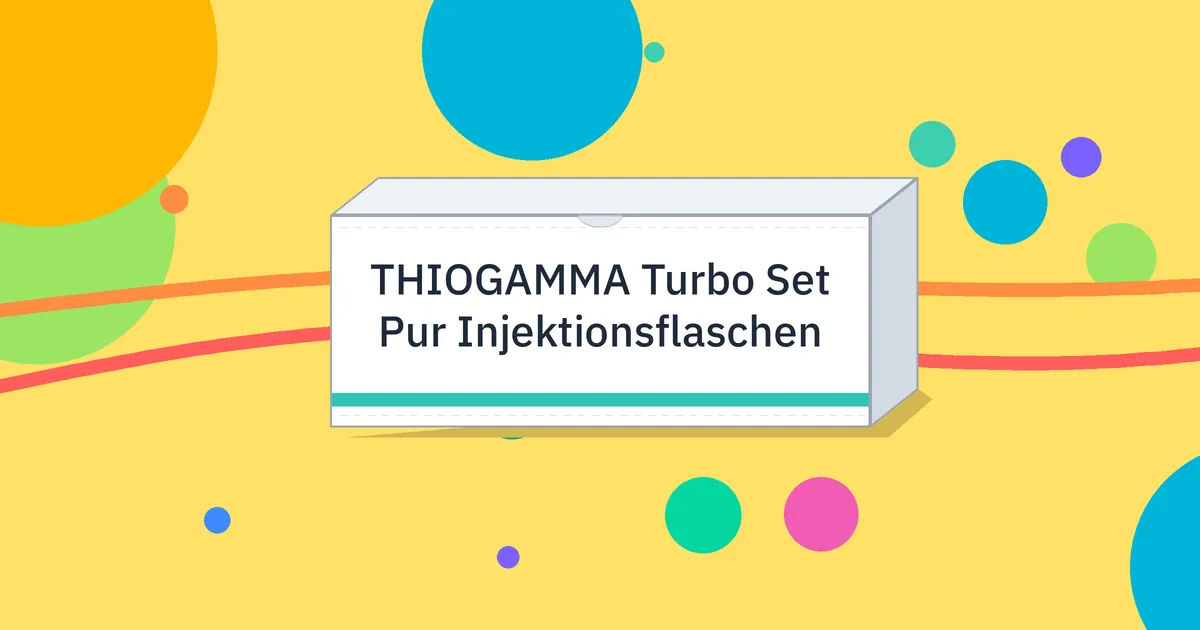 Symbolbild: Packung mit der Aufschrift THIOGAMMA Turbo Set Pur Injektionsflaschen (PZN 03645849) – Verfügbarkeit und Bezug in Apotheken in Frankfurt am Main