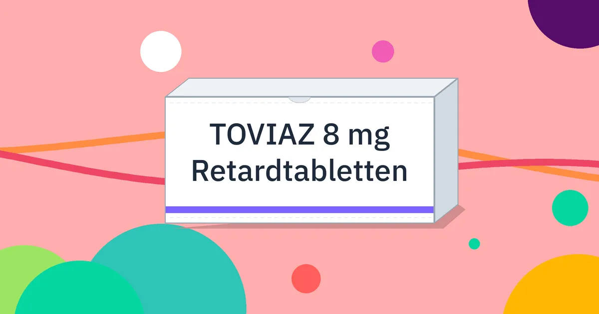 Symbolbild: Packung mit der Aufschrift TOVIAZ 8 mg Retardtabletten (PZN 10796342) – Verfügbarkeit und Bezug in Apotheken in Frankfurt am Main