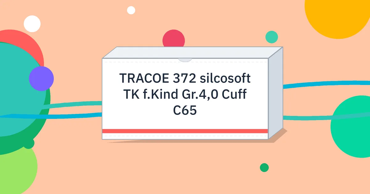 Symbolbild: Packung mit der Aufschrift TRACOE 372 silcosoft TK f.Kind Gr.4,0 Cuff C65 (PZN 14316385) – Verfügbarkeit und Bezug in Apotheken in Frankfurt am Main