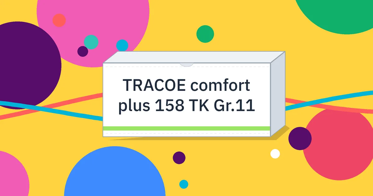 Symbolbild: Packung mit der Aufschrift TRACOE comfort plus 158 TK Gr.11 (PZN 10750601) – Verfügbarkeit und Bezug in Apotheken in Frankfurt am Main