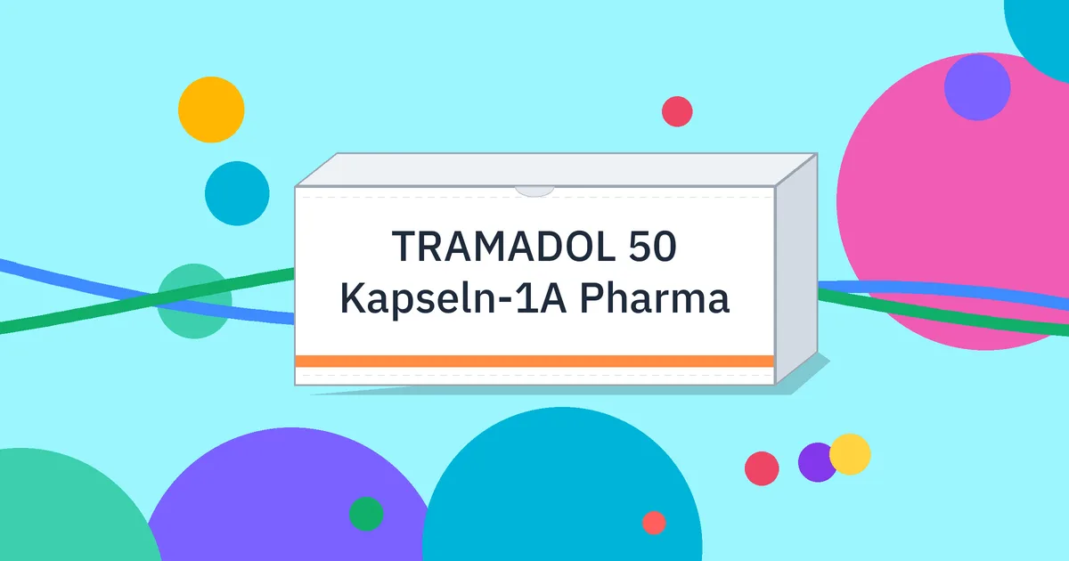 Symbolbild: Packung mit der Aufschrift TRAMADOL 50 Kapseln-1A Pharma (PZN 03682164) – Verfügbarkeit und Bezug in Apotheken in Frankfurt am Main